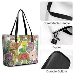 Womens Handbag Alpaca And Cactus Leather Tote Bag Top Handle Satchel Bags For Lady