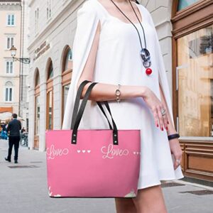 Womens Handbag Pink Background Leather Tote Bag Top Handle Satchel Bags For Lady