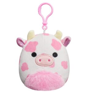 squishmallow 3.5'' clip on evangelica the pink cow