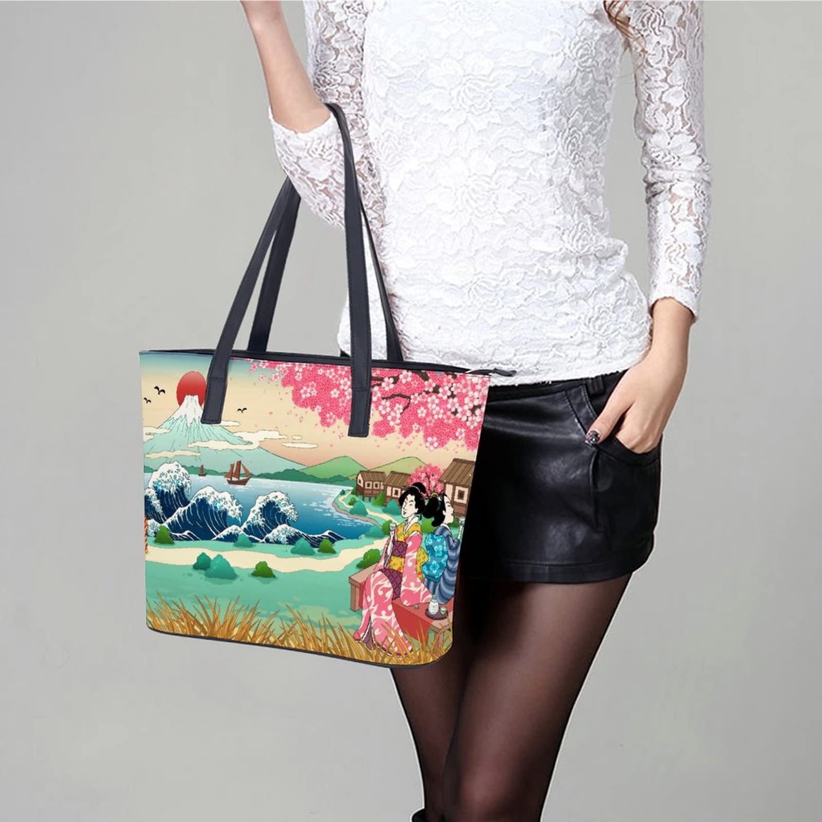 Womens Handbag Japanese Girl Leather Tote Bag Top Handle Satchel Bags For Lady