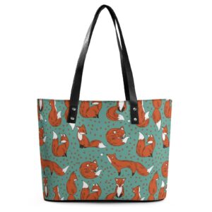 womens handbag animal foxes leather tote bag top handle satchel bags for lady