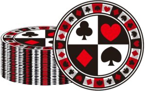 40 pcs casino party supplies poker paper plates 7" casino party plates for casino night poker game theme poker card playing club heart poker night las vegas birthday party decorations (poker)