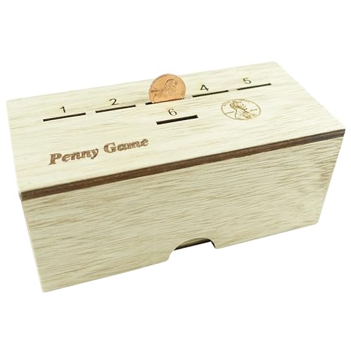 YIPPLE Penny Game - Dice Games for Families with Pennies for 2-6 Players, Penny Game Wood Box