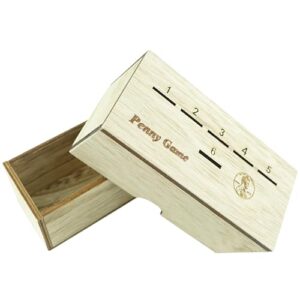 YIPPLE Penny Game - Dice Games for Families with Pennies for 2-6 Players, Penny Game Wood Box