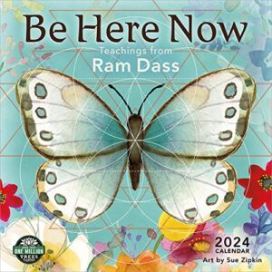 be here now 2024 wall calendar: teachings from ram dass | 12" x 24" open | amber lotus publishing