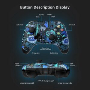 REDSTORM Switch Pro Controller for Nintendo Switch/Switch Lite/OLED/Android/iOS/PC, Wireless Switch Controller with 4 Programmable Buttons, Dual Vibration, Turbo, LED Light and Wake up Function