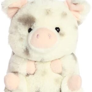 Aurora® Round Rolly Pet™ Periwinkle Pig™ Stuffed Animal - Adorable Companions - On-The-Go Fun - White 5 Inches