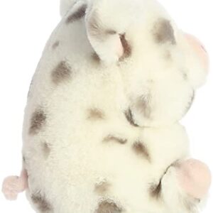 Aurora® Round Rolly Pet™ Periwinkle Pig™ Stuffed Animal - Adorable Companions - On-The-Go Fun - White 5 Inches