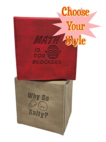 JGFinds XL Card Deck Box for Double Sleeved Commander, Holds 100+ Cards, Larger Sideloading Compatible with Magic the Gathering MTG (Math Is For Blockers)