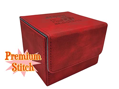 JGFinds XL Card Deck Box for Double Sleeved Commander, Holds 100+ Cards, Larger Sideloading Compatible with Magic the Gathering MTG (Math Is For Blockers)