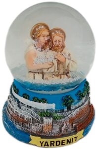 new snowdome israel yardenit snowglobe holyland baptismal site jordan river 92mm