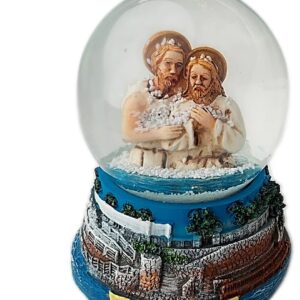 New Snowdome Israel Yardenit Snowglobe Holyland Baptismal Site Jordan River 92mm