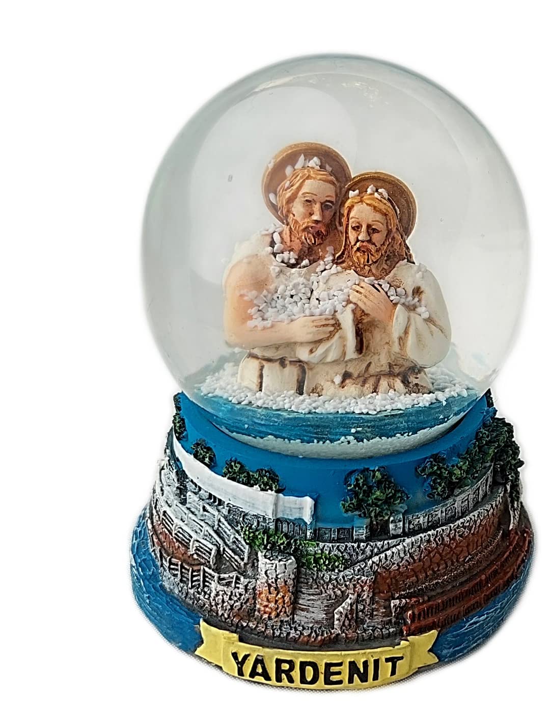 New Snowdome Israel Yardenit Snowglobe Holyland Baptismal Site Jordan River 92mm