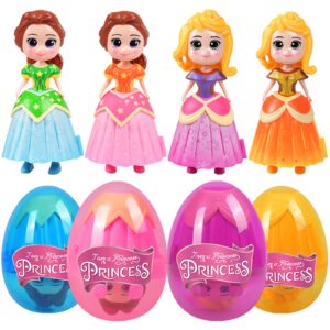 dodosky easter basket stuffers for kids toddler, 4 pack princess deformation easter eggs with toys inside easter toys easter basket stuffers filler gifts easter basket toys - easter gifts for girls