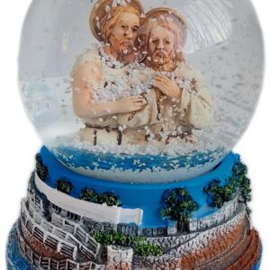 New Snowdome Israel Yardenit Snowglobe Holyland Baptismal Site Jordan River 92mm