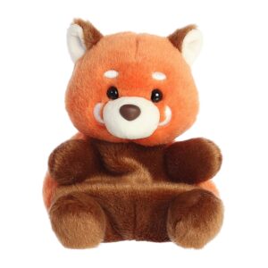 aurora® adorable palm pals™ rei red panda™ stuffed animal - pocket-sized play - collectable fun - brown 5 inches