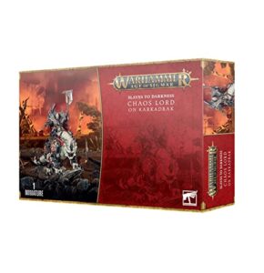 warhammer age of sigmar games workshop slaves to darkness: chaos lord on karkadrak