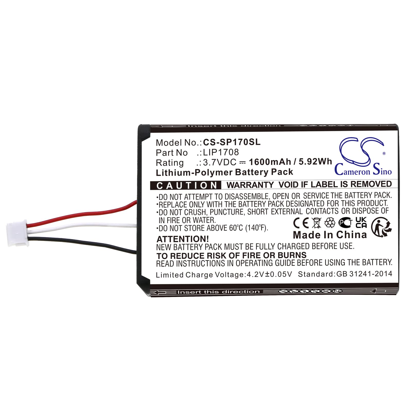 Qigenia LIP1708 Replacement Battery for CFI-ZCT1W CFI-1015A PS5,Battery (1600mAh/3.7V)