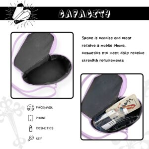 KUANG! Women's Gothic Pu Leather Shoulder Bag Coffin Shaped Handbag Purses Square Box Crossbody Bag for Halloween Party