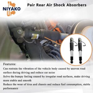 Niyako Rear Air Shock Absorbers Replacement# 𝟓𝟖𝟎-𝟏𝟏𝟎𝟔 𝟖𝟒𝟏𝟕𝟔𝟔𝟕𝟓 𝟐𝟑𝟏𝟓𝟏𝟏𝟐𝟐 𝟐𝟑𝟐𝟔𝟕𝟎𝟎𝟕 𝟐𝟑𝟐𝟗𝟎𝟔𝟔𝟏 Fit 2015-2021 Chevy Tahoe Suburban Cadillac Escalade ESV GMC Yukon XL