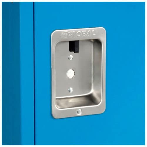 Global Industrial 2-Tier 6 Door Locker, 12"Wx12"Dx36"H, Blue, Assembled