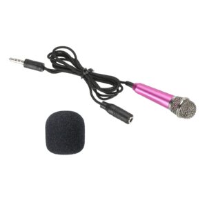 patikil mini microphone portable vocal microphone rose red for voice recording and singing pack of 1