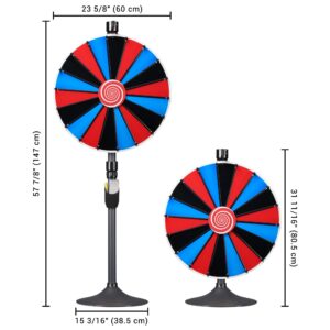 WinSpin 24 Inch Prize Wheel DIY Insertable Tabletop or Floor Stand Spinning Wheel, 18 Slots Fortune Design Carnival Spin Game, DIY Series