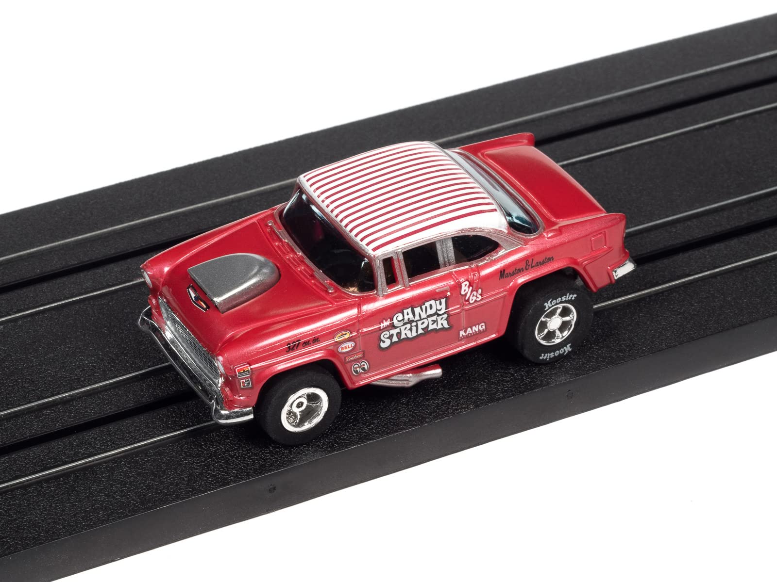 Auto World Hot Wheels Candy Striper Xtraction - 1955 Chevy Bel Air HO Scale Slot Car