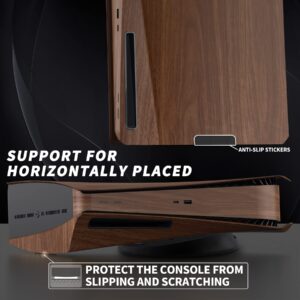 eXtremeRate eXcover Wood Grain Top Bottom Cover Compatible with ps5 Console Disc Edition, Replacement Faceplate Backplate Shell Skin Compatible with ps5 Console Disc Version - Console NOT Included