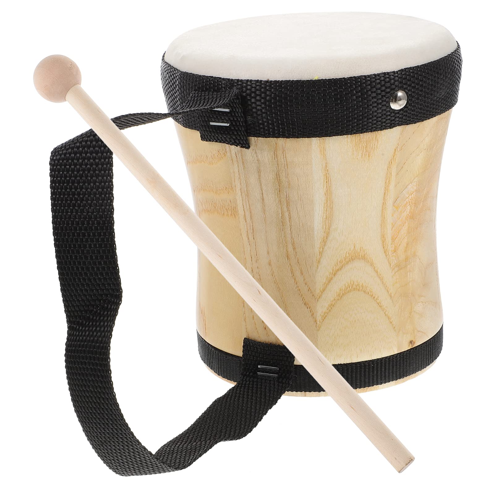 Vaguelly Kid Bongo Drum With Drum Stick Wood Percussion Musical Instrument for Kids Adults Beginners, 13cm