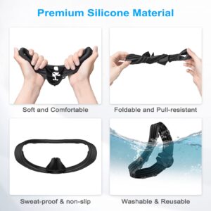 VR Face Cushion Cover and PSVR 2 Lens Protector Cover for PlayStation VR2, Sweatproof Silicone Fitness Facial Interface Pad 2 Pack & Lens Dust Cover for PS5 VR2 Headset PSVR2 Accessories