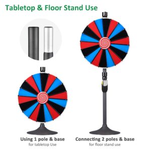 WinSpin 24 Inch Prize Wheel DIY Insertable Tabletop or Floor Stand Spinning Wheel, 18 Slots Fortune Design Carnival Spin Game, DIY Series