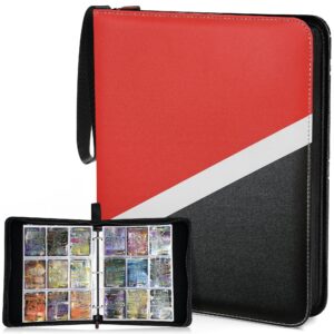 preza trading card binder - card binder 9 pocket - fits 900 cards - card book carrying binder for cards collection