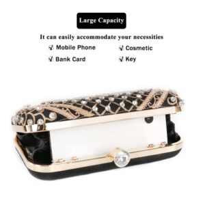 GUOZI Womens Handmade Embroidery Rhinestones Vintage Clutch Evening Handbag Shoulder Bag Purses for Wedding Prom Party