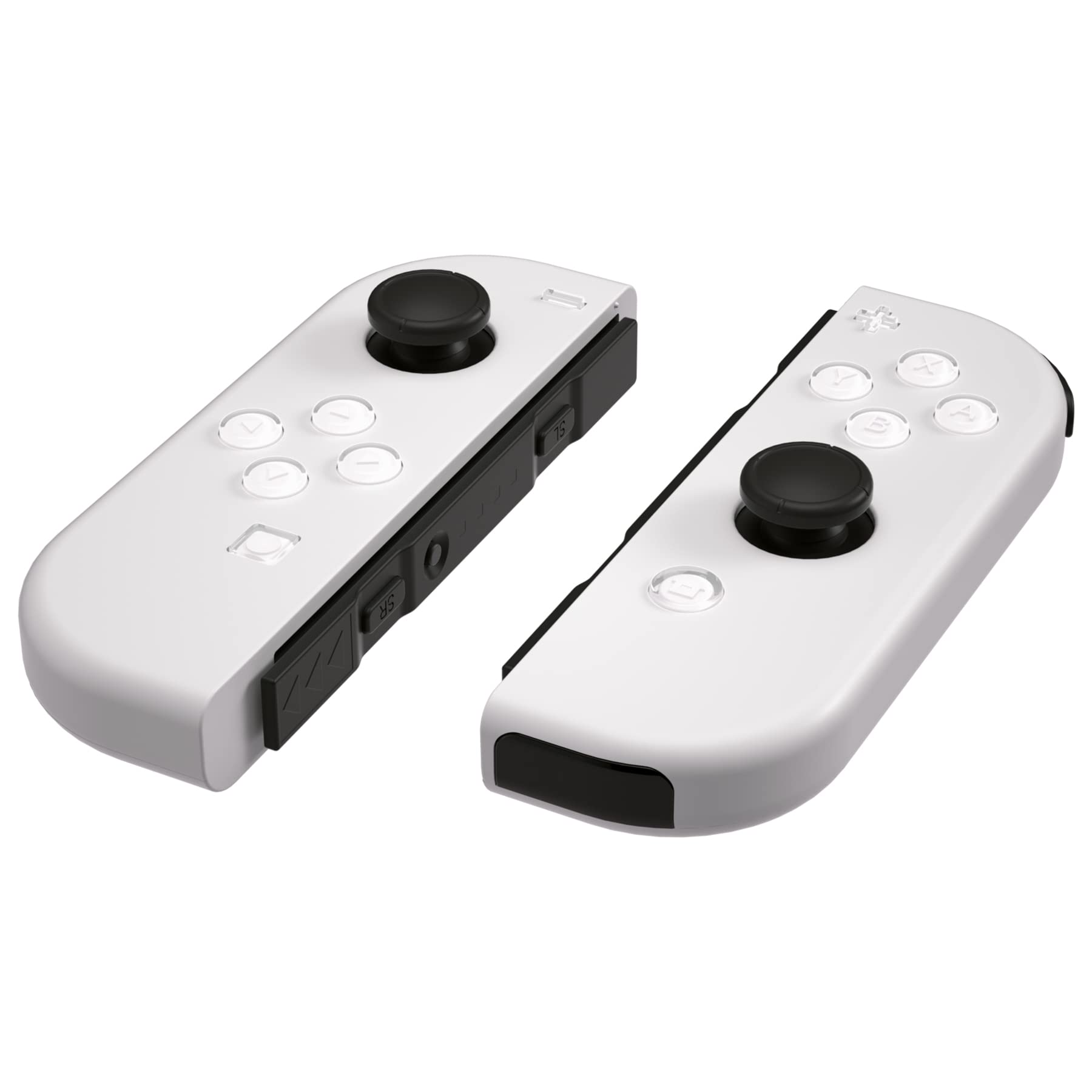 eXtremeRate Replacement Two-Tone Jelly Buttons for JoyCon, White & Clear with Symbols Custom Controller ABXY Direction Home Capture + - Keys, DIY Action Face Buttons for Nintendo Switch & Switch OLED