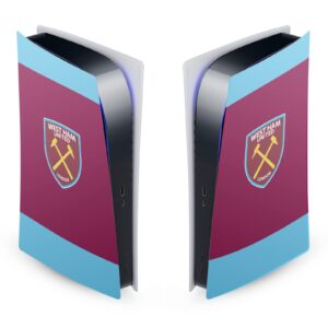 head case designs officially licensed west ham united fc 1895 claret crest art vinyl faceplate sticker gaming skin decal cover compatible with sony playstation 5 ps5 digital edition console