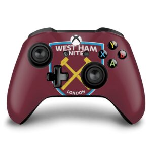 head case designs officially licensed west ham united fc oversized art vinyl sticker gaming skin decal cover compatible with xbox one s/x controller