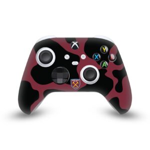 head case designs officially licensed west ham united fc cow print art vinyl sticker gaming skin decal cover compatible with xbox series x/s controller