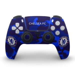 Head Case Designs Officially Licensed Chelsea Football Club Camouflage Mixed Logo Vinyl Faceplate Gaming Skin Decal Compatible with Sony PlayStation 5 PS5 Digital Console and DualSense Controller