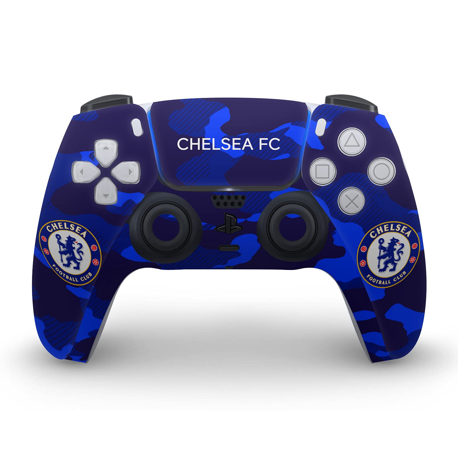 Head Case Designs Officially Licensed Chelsea Football Club Camouflage Mixed Logo Vinyl Faceplate Gaming Skin Decal Compatible with Sony PlayStation 5 PS5 Digital Console and DualSense Controller