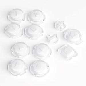 extremerate replacement two-tone jelly buttons for joycon, white & clear with symbols custom controller abxy direction home capture + - keys, diy action face buttons for nintendo switch & switch oled