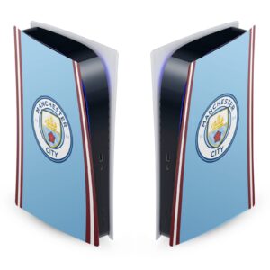 head case designs officially licensed manchester city man city fc 2022/23 home kit logo art vinyl faceplate sticker gaming skin decal compatible with sony playstation 5 ps5 digital edition console