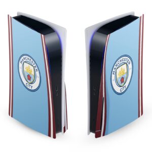 head case designs officially licensed manchester city man city fc 2022/23 home kit logo art vinyl faceplate sticker gaming skin decal cover compatible with sony playstation 5 ps5 disc edition console