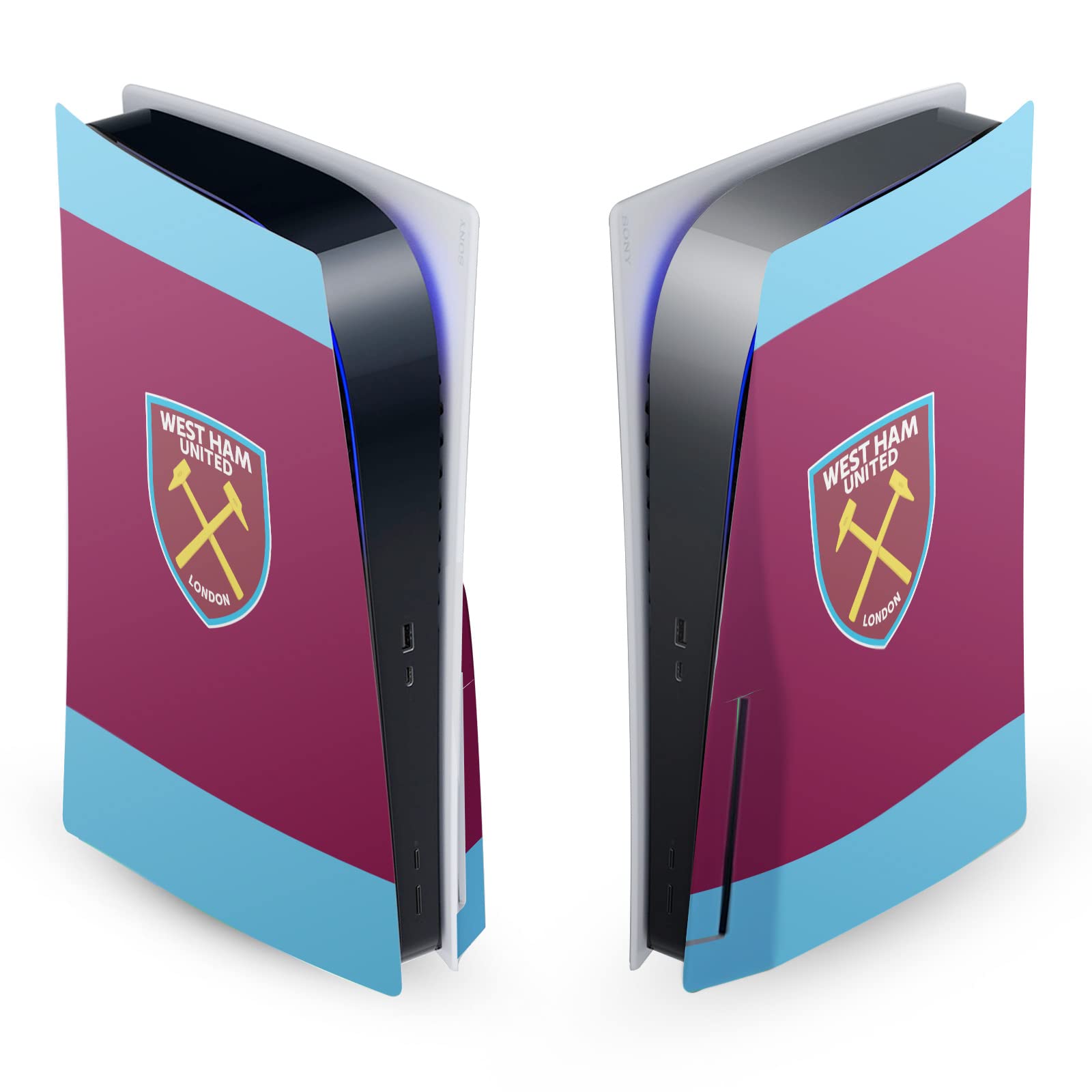 Head Case Designs Officially Licensed West Ham United FC 1895 Claret Crest Art Vinyl Faceplate Sticker Gaming Skin Decal Cover Compatible with Sony Playstation 5 PS5 Disc Edition Console