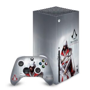 head case designs officially licensed assassin's creed master assassin ezio auditore brotherhood graphics vinyl sticker gaming skin decal compatible with xbox series x console and controller bundle