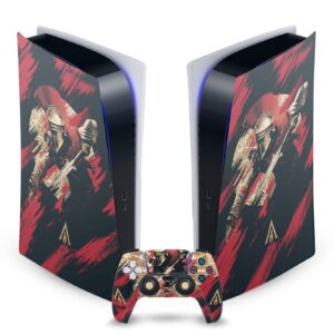 head case designs officially licensed assassin's creed alexios with spear odyssey artwork vinyl faceplate sticker gaming skin decal cover compatible with sony ps5 digital & dualsense