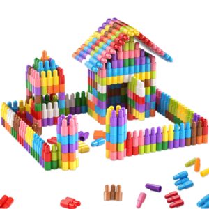 salanheo kids 140pcs set building blocks construction toy - learning stem toys educational kit child - 10 colors building toys for kids ages 3+