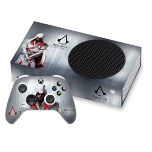 head case designs officially licensed assassin's creed master assassin ezio auditore brotherhood graphics vinyl sticker gaming skin decal compatible with xbox series s console and controller bundle