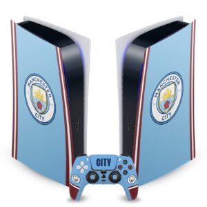 head case designs officially licensed manchester city man city fc 2022/23 home kit logo art vinyl faceplate sticker gaming skin decal cover compatible with sony ps5 digital & dualsense