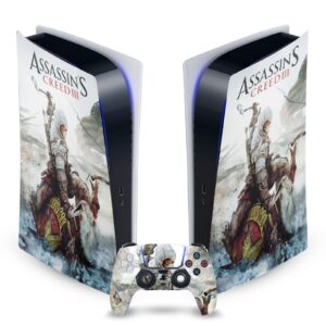 head case designs officially licensed assassin's creed game cover iii graphics vinyl faceplate gaming skin decal compatible with sony playstation 5 ps5 digital edition console and dualsense controller